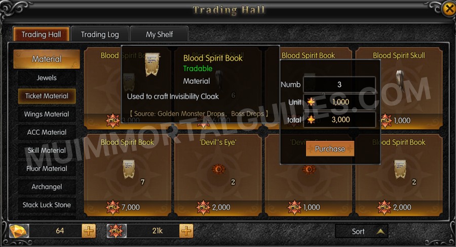 Blood Spirit Book — MU Immortal Item