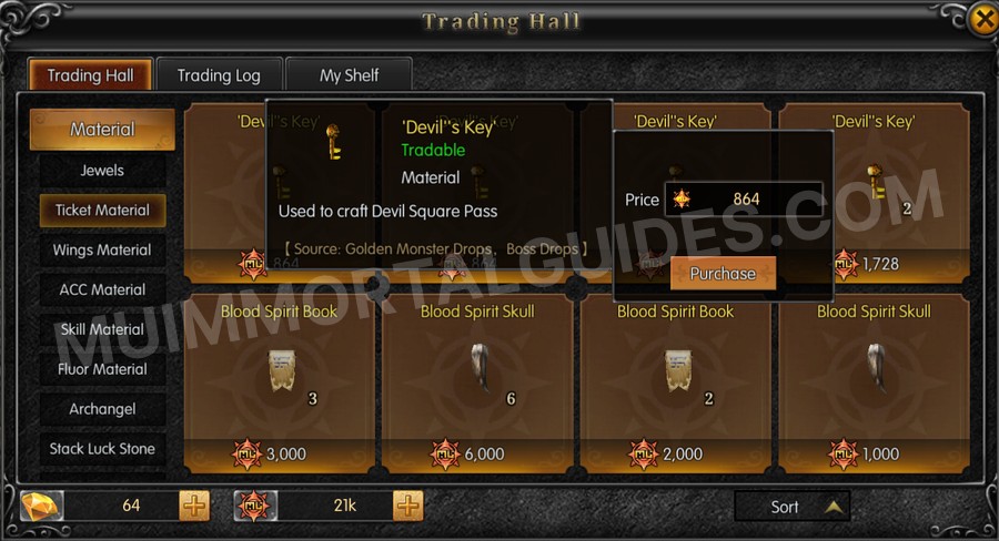 Devil's Key — MU Immortal Item