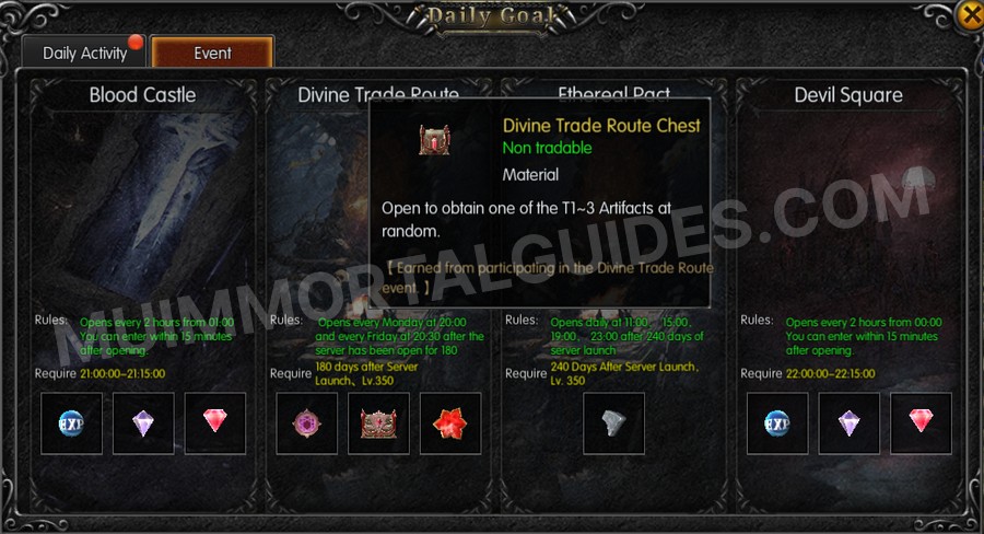 Divine Trade Route Chest — MU Immortal Item