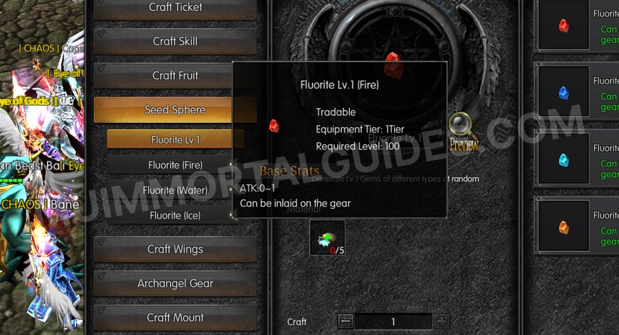 Fluorite Lv.1 (Fire) — MU Immortal Item