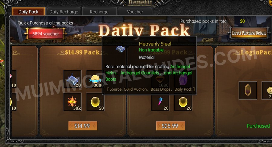 Heavenly Steel — MU Immortal Item