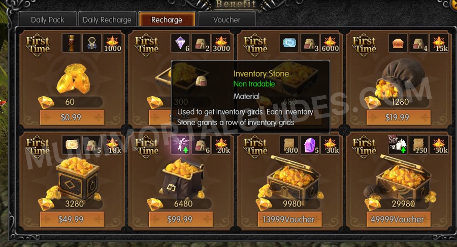 Inventory Stone — MU Immortal Item