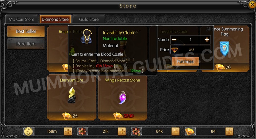 Invisibility Cloak — MU Immortal Item