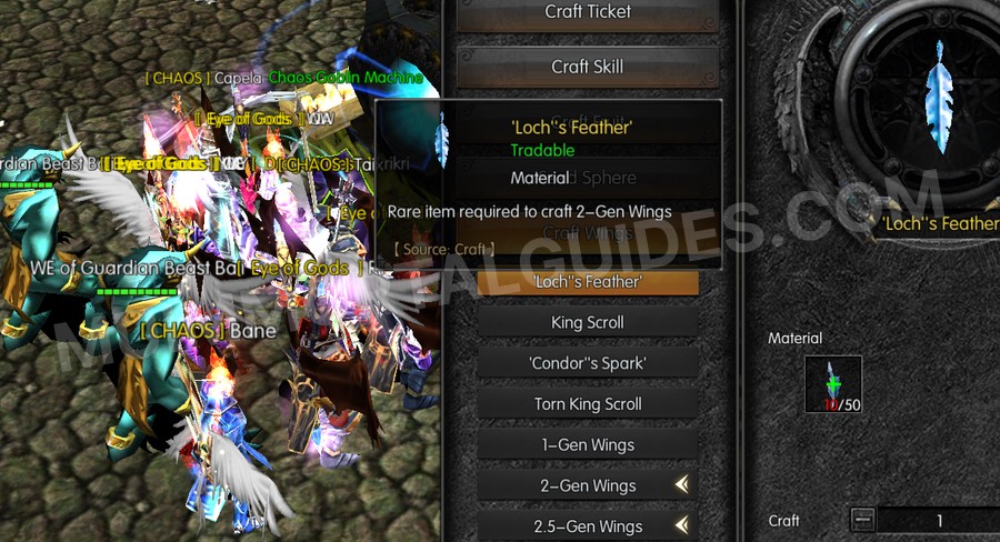 Loch's Feather — MU Immortal Item