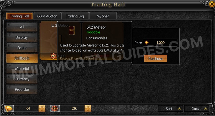 Lv.2 Meteor — MU Immortal Item