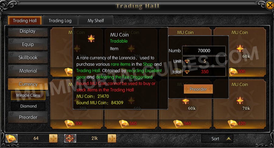 MU Coin — MU Immortal Item