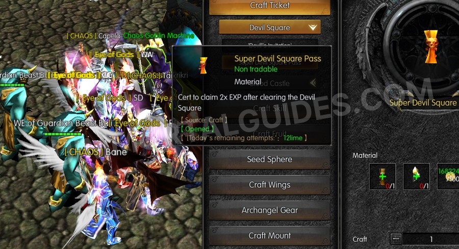 Super Devil Square Pass — MU Immortal Item